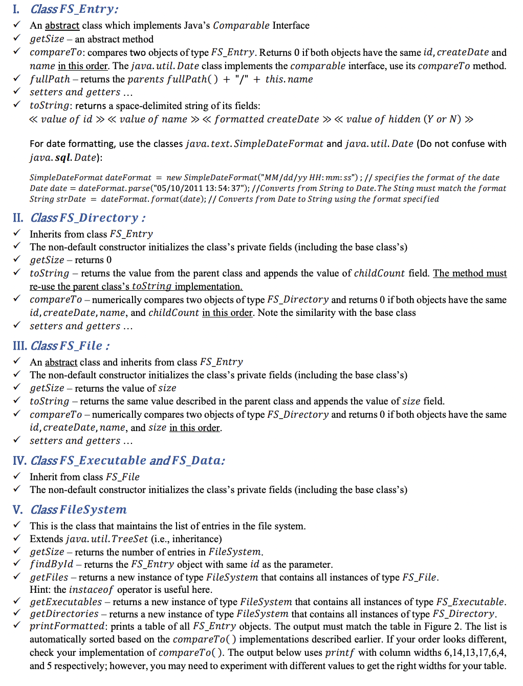Figures public class MyClass implements Comparable { | Chegg.com