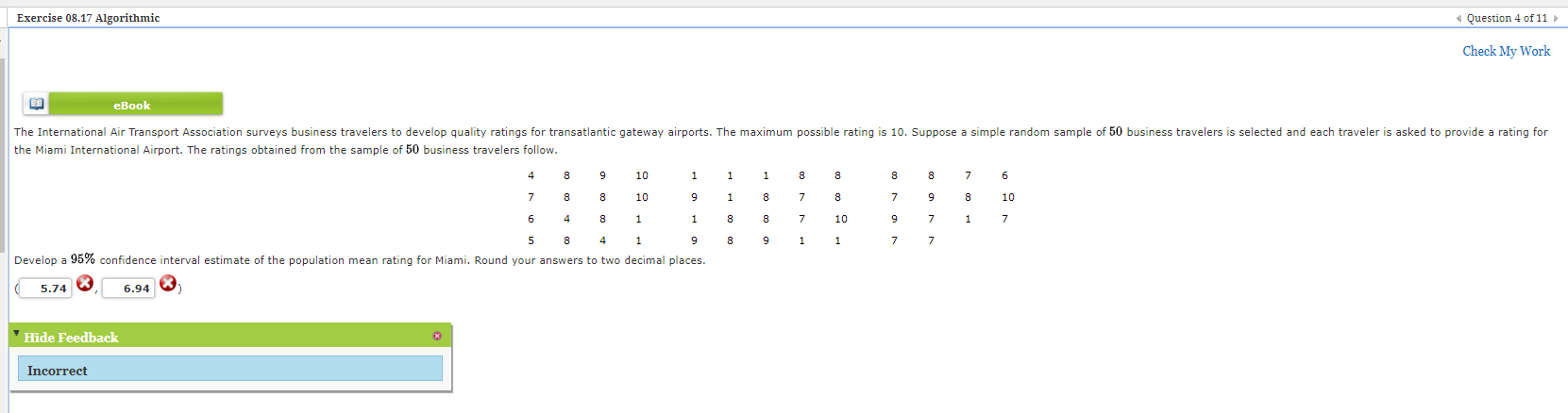 Solved Exercise 08.17 Algorithmic Question 4 of 11 Check My | Chegg.com