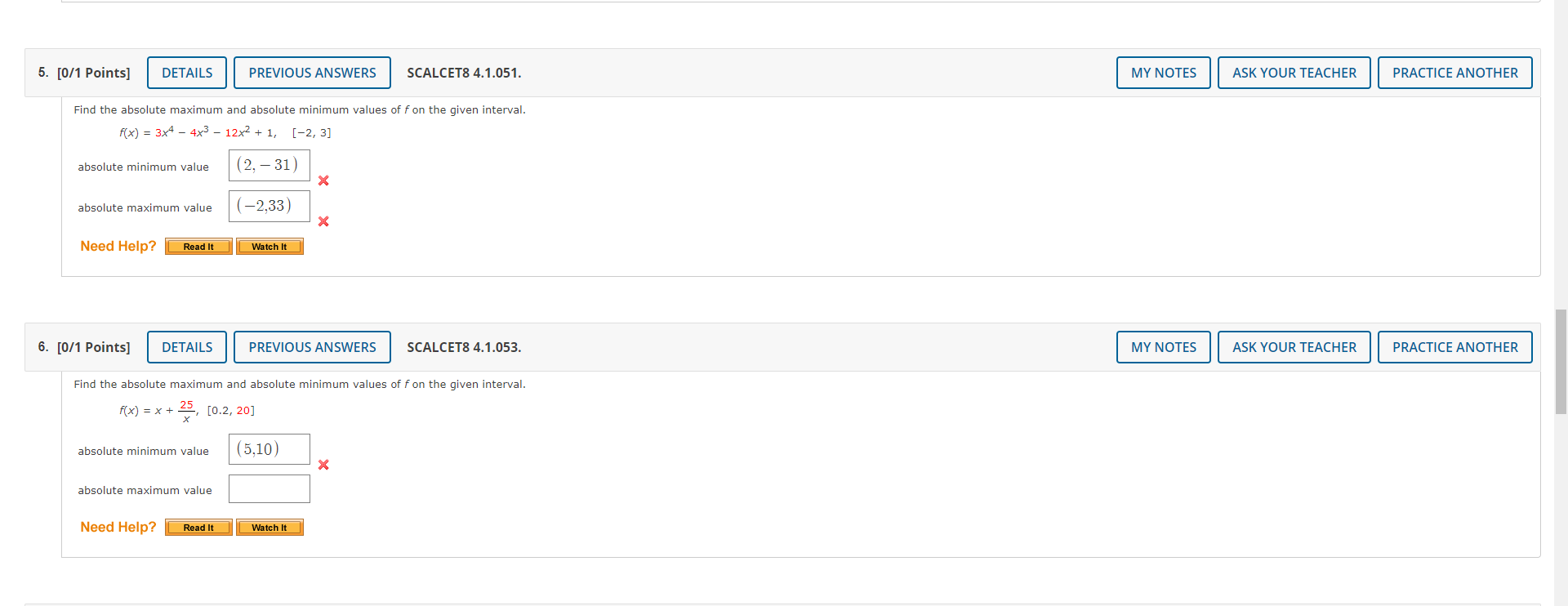 Solved 5. [0/1 Points] DETAILS PREVIOUS ANSWERS SCALCET8 | Chegg.com
