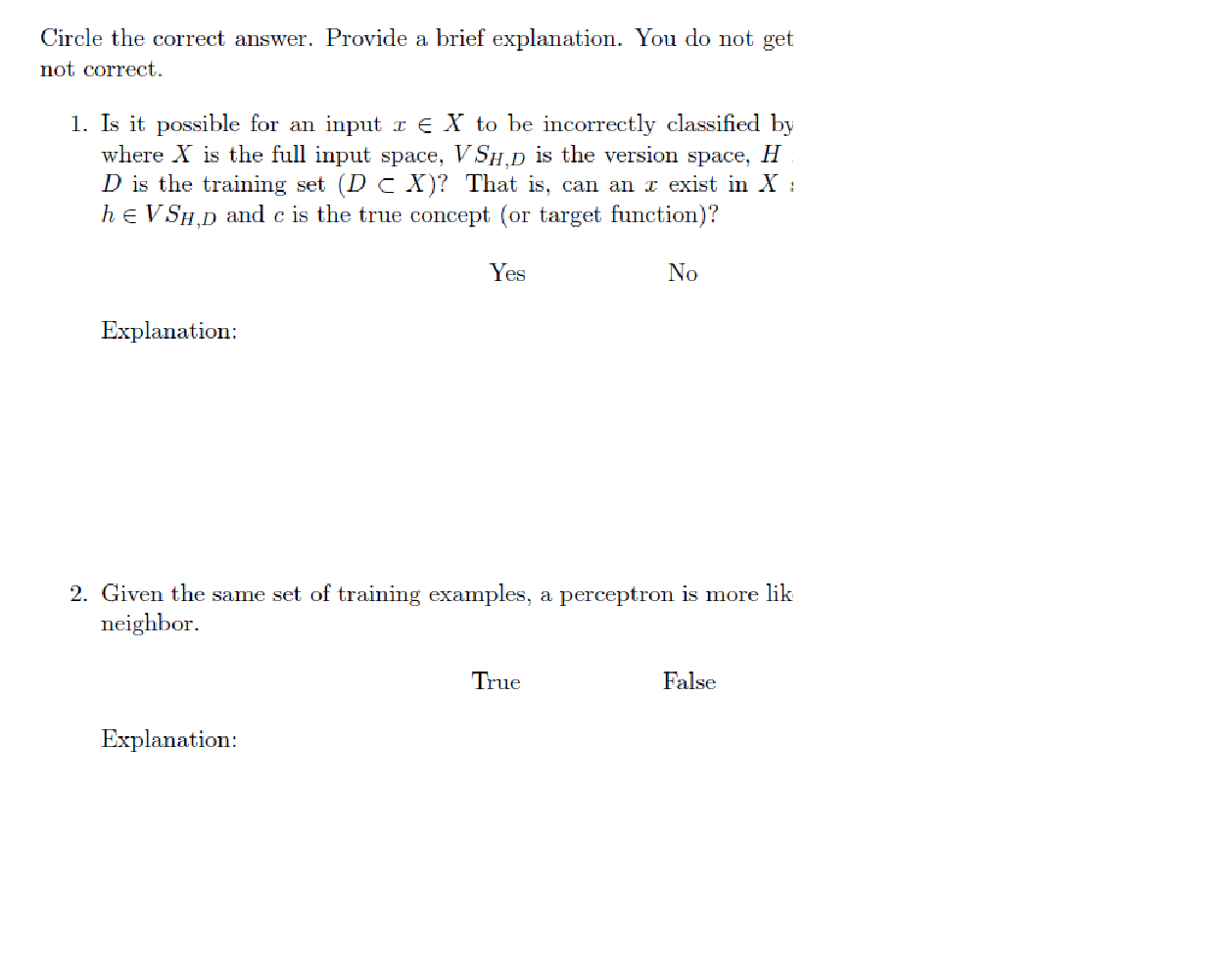 Solved Circle The Correct Answer Provide A Brief Chegg