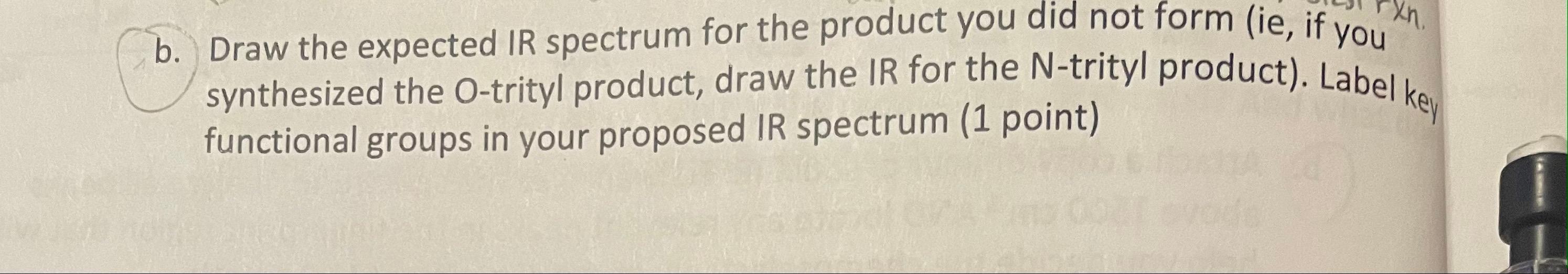 Solved b. Draw the expected IR spectrum for the product you | Chegg.com