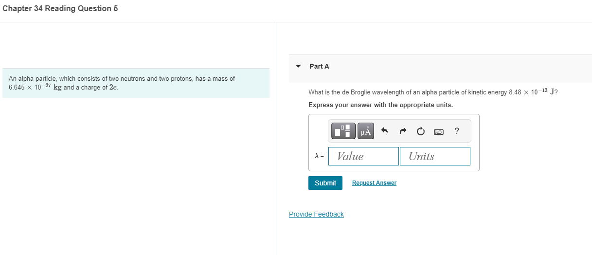 Solved Chapter 34 Reading Question 5 An alpha particle, | Chegg.com