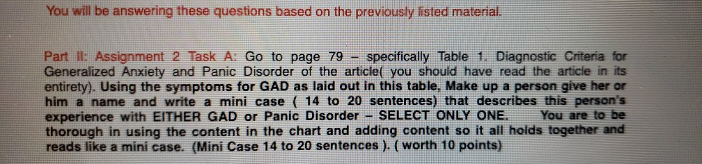 Solved You will be answering these questions based on the | Chegg.com
