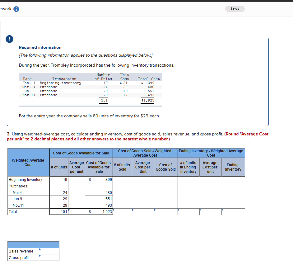 Solved ! Required information [The following information | Chegg.com