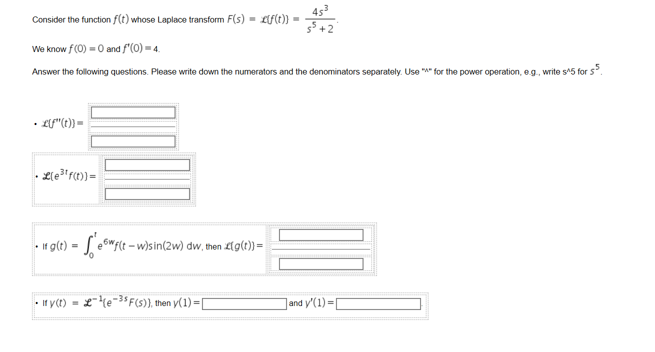 Solved Consider the function f(t) whose Laplace transform | Chegg.com