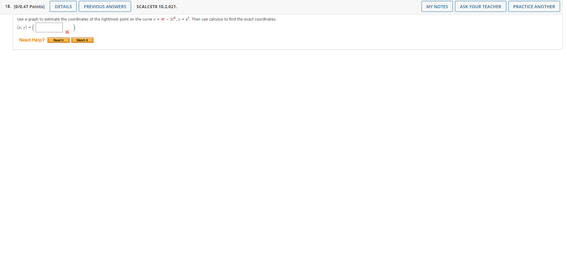 Solved 18. [0/0.47 Points] DETAILS PREVIOUS ANSWERS SCALCET8 | Chegg.com