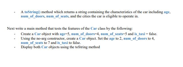 Solved Exercise #5 - Ridesharing Cars Class Design a java | Chegg.com