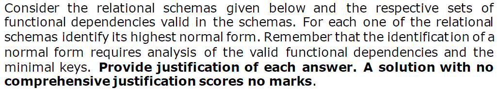 Solved Consider the relational schemas given below and the | Chegg.com