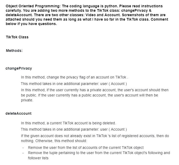 Solved Object Oriented Programming: The coding language is | Chegg.com