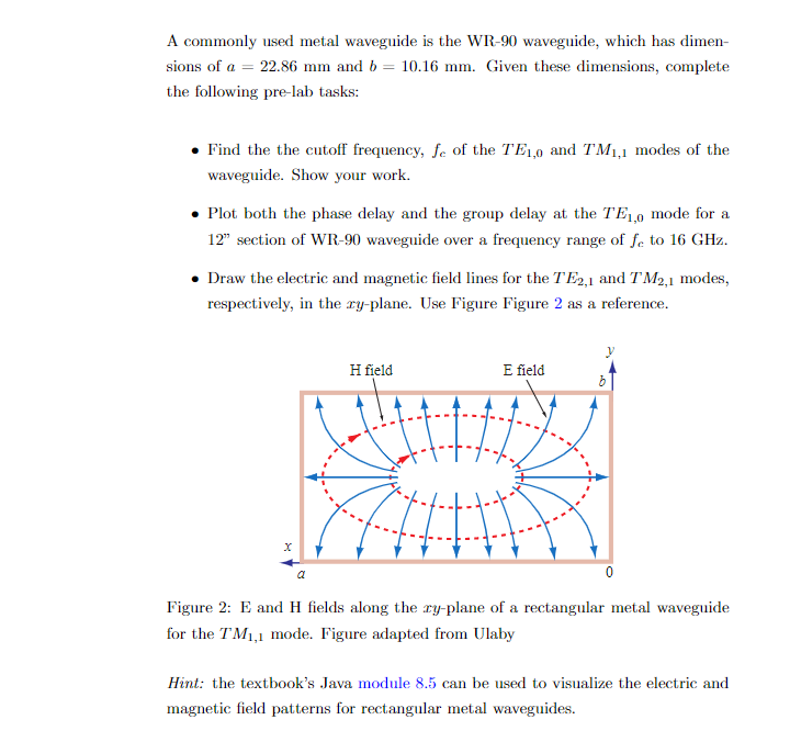 Solved A commonly used metal waveguide is the WR-90 | Chegg.com