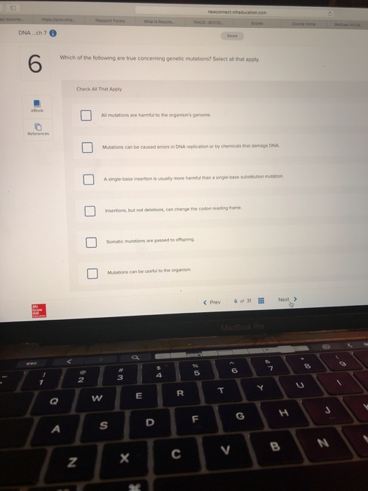 Solved DNA ch7 Which of the following are true concerning | Chegg.com