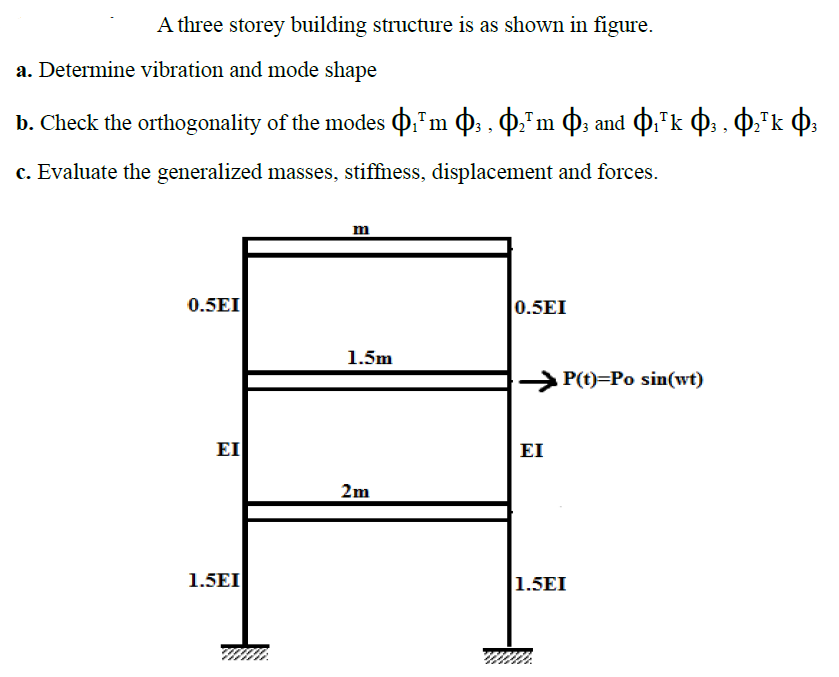 A three storey building structure is as shown in | Chegg.com
