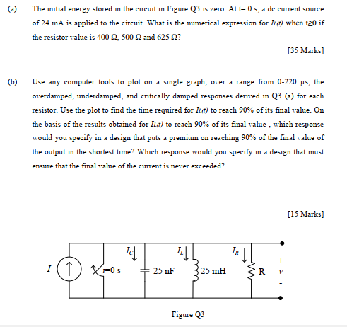 Solved (a) The initial energy stored in the circuit in | Chegg.com