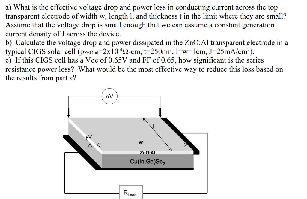 Solved a) What is the effective voltage drop and power loss | Chegg.com