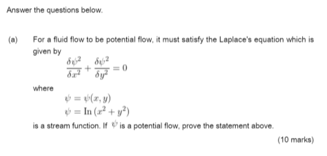 Solved Answer the questions below. (a) For a fluid flow to | Chegg.com