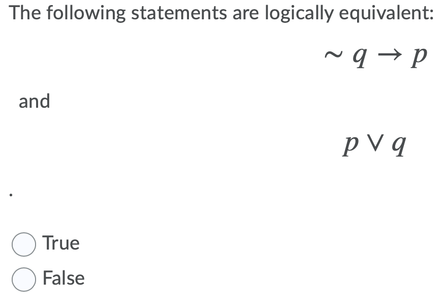 Solved The following statements are logically equivalent: ~ | Chegg.com