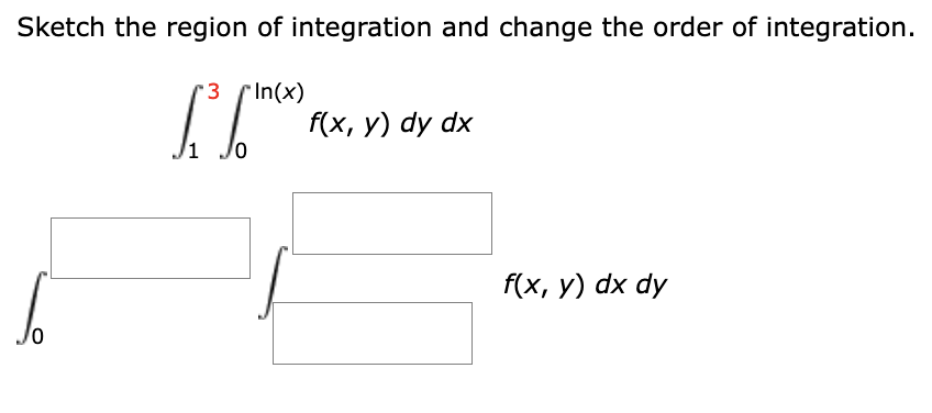 Solved Sketch the region of integration and change the order | Chegg.com