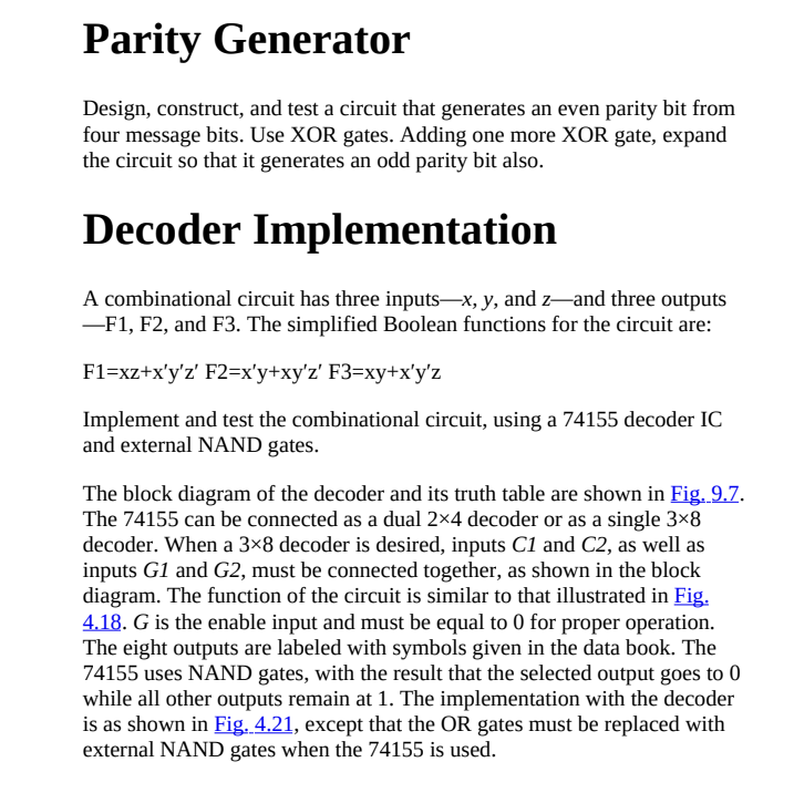 Parity Generator Design, construct, and test a | Chegg.com