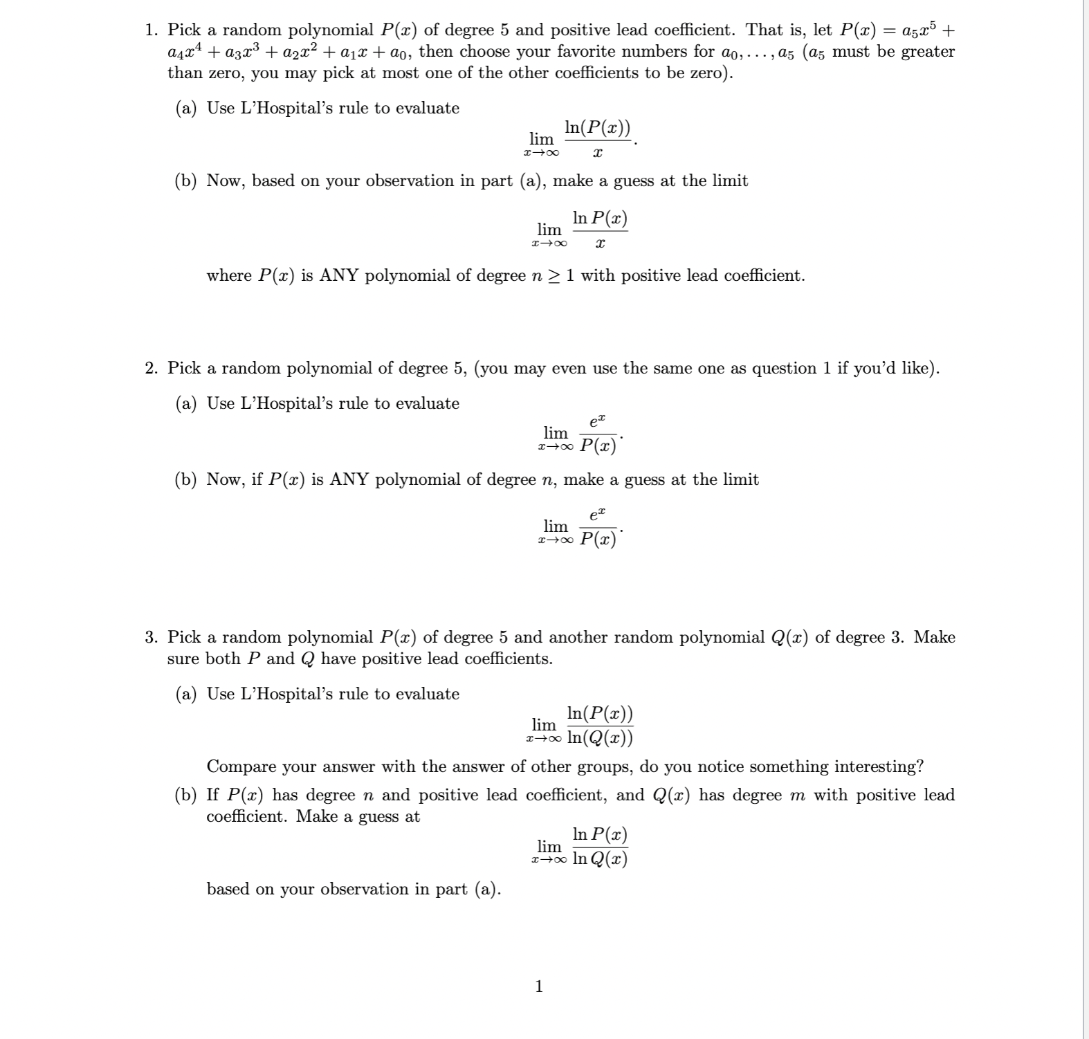 Solved 1. Pick a random polynomial P(x) of degree 5 and | Chegg.com
