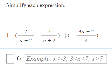 Solved Simplify each expression.1-(2a-2-2a+2)*(a-3a+24)for | Chegg.com