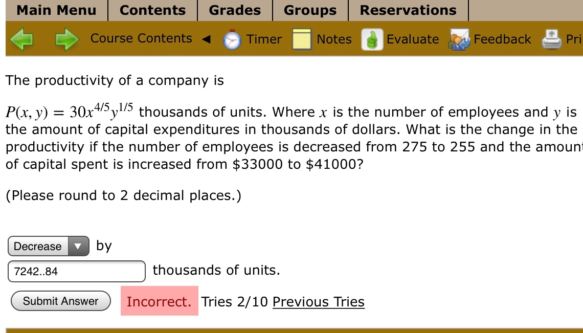 Solved Main Menu Contents Grades Groups Reservations Course | Chegg.com