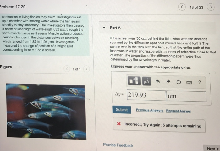 Solved roblem 17.20 13 of 23> contraction in living fish as | Chegg.com