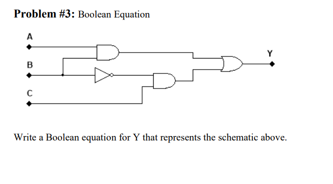 Solved Problem #3: Boolean EquationWrite a Boolean equation | Chegg.com