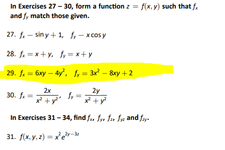 Solved In Exercises 27 – 30, form a function z = f(x,y) such | Chegg.com