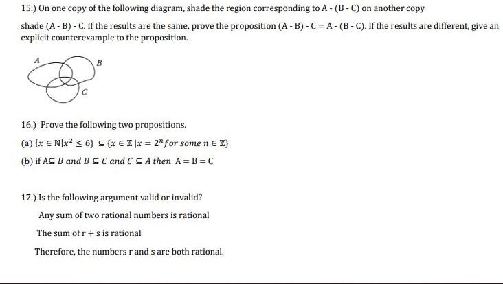 Solved 15.) On one copy of the following diagram, shade the | Chegg.com