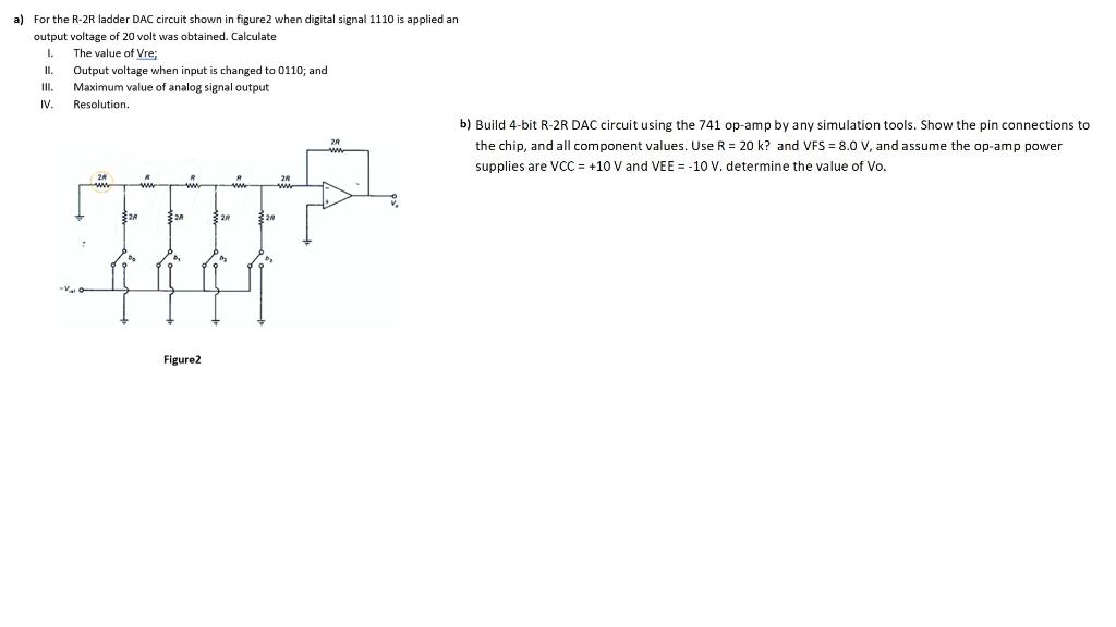 Solved a) For the R-2R ladder DAC circuit shown in figure2 | Chegg.com