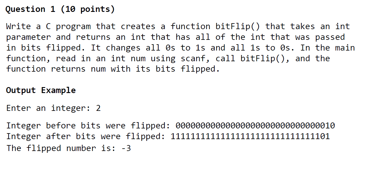 Solved Question 1 (10 points) Write a C program that creates | Chegg.com