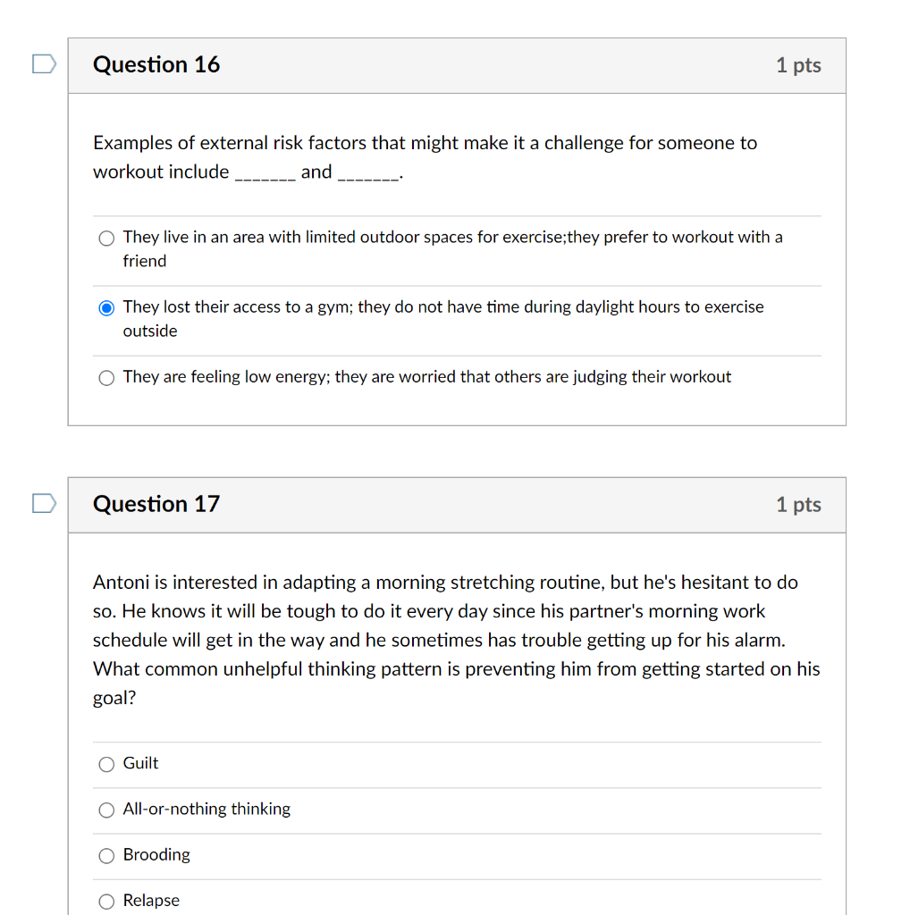 Solved Examples of external risk factors that might make it | Chegg.com