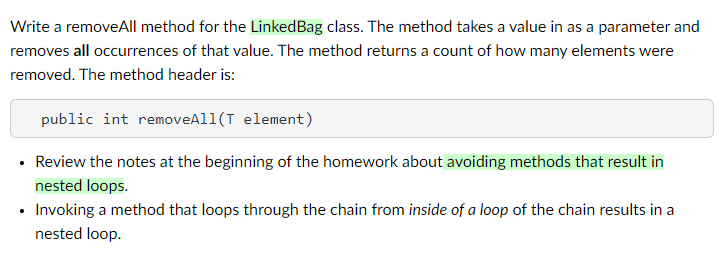 Solved Help In Java Please Public Final Class Linkedbag 