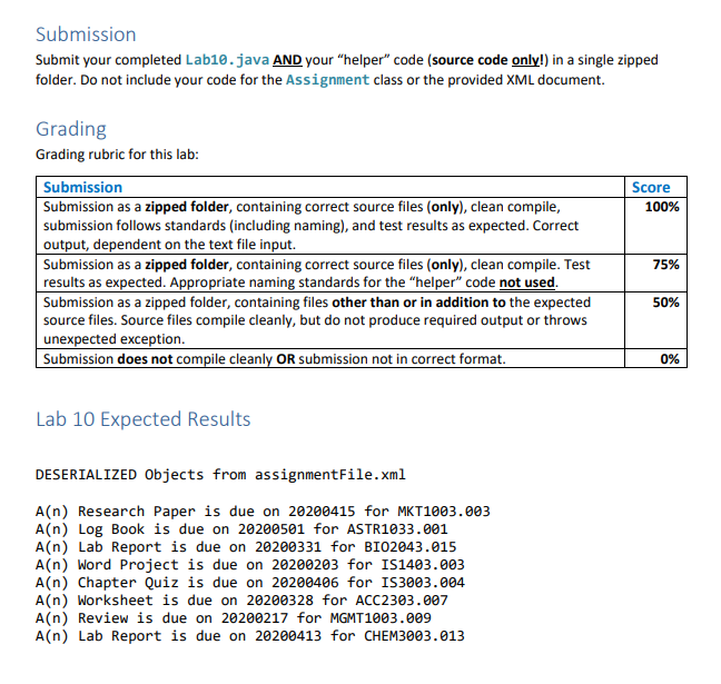 Lab 10 XML Serialization & Deserialization | Chegg.com