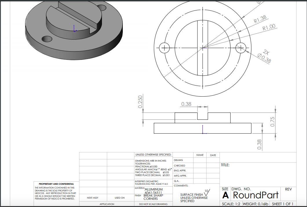 R1.38 R1.00 2x 00.38 0.250 0.38 0.75 0.38 UNLESS | Chegg.com