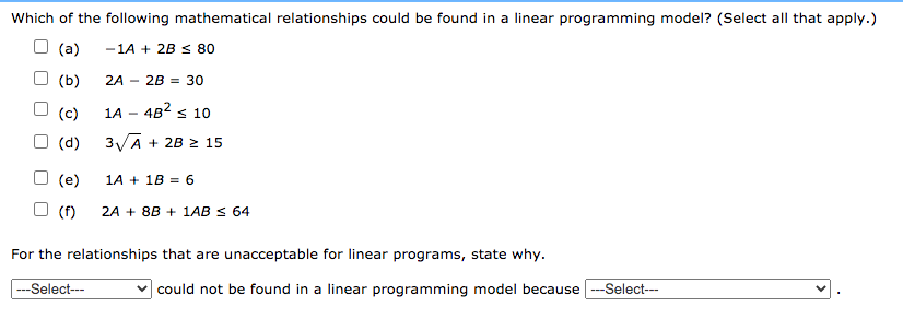 Solved Which of the following mathematical relationships | Chegg.com