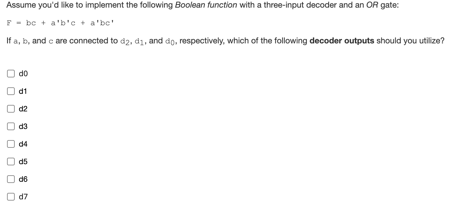 Solved Assume you'd like to implement the following Boolean | Chegg.com