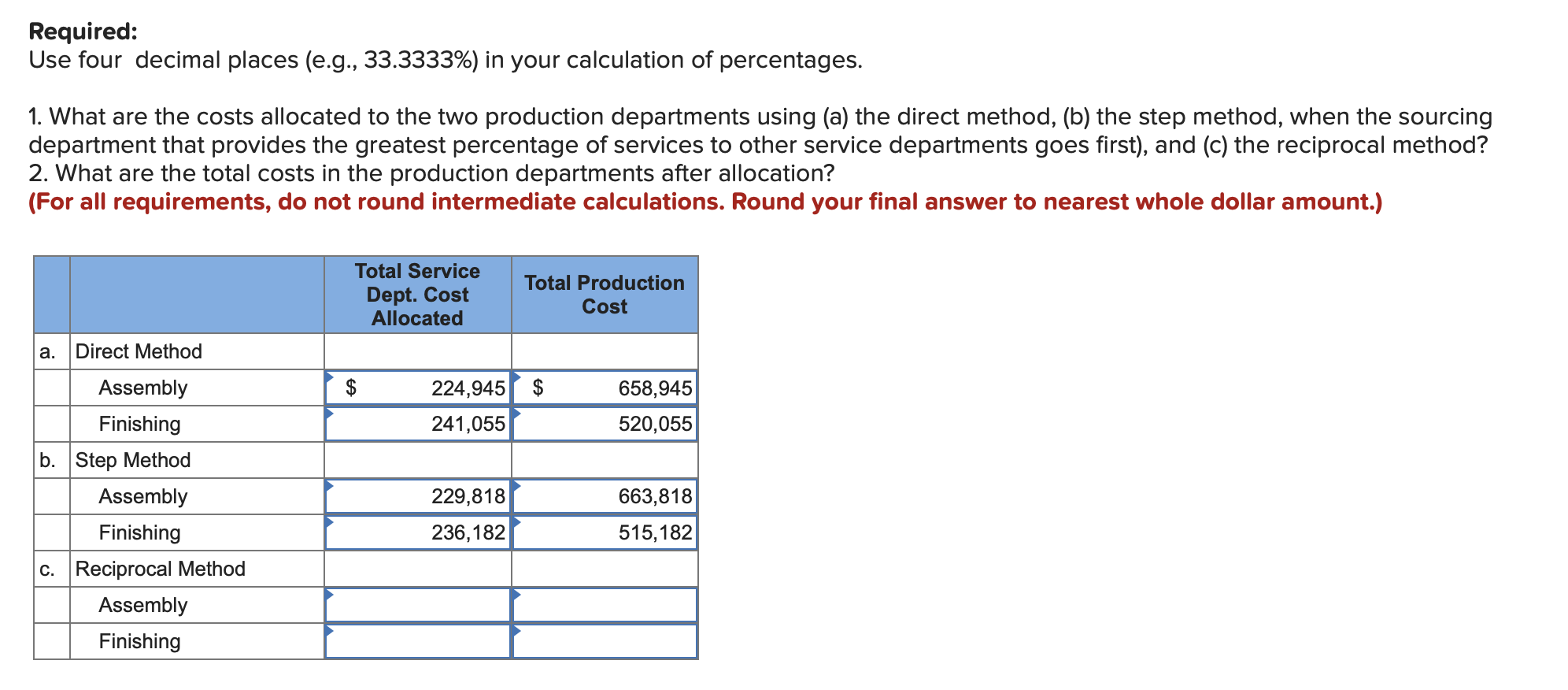 Solved Problem 7-35 Departmental Cost Allocation (LO 7-3] | Chegg.com