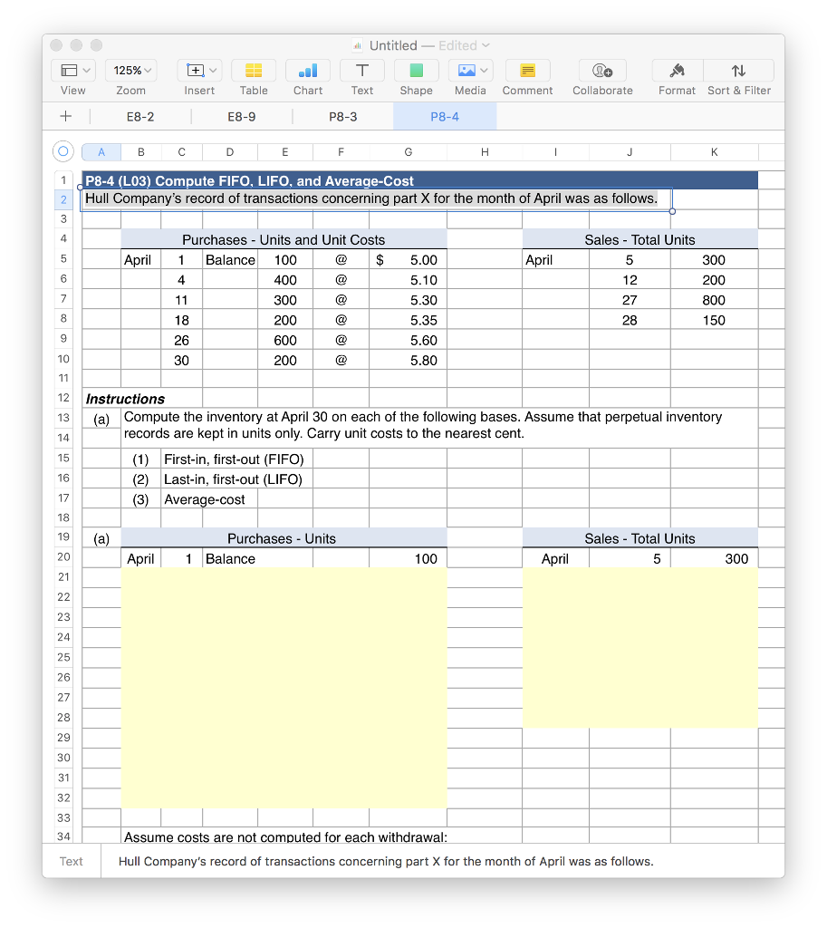 Solved Untitled Ev 125 View Zoom Insert Table Chart Text | Chegg.com