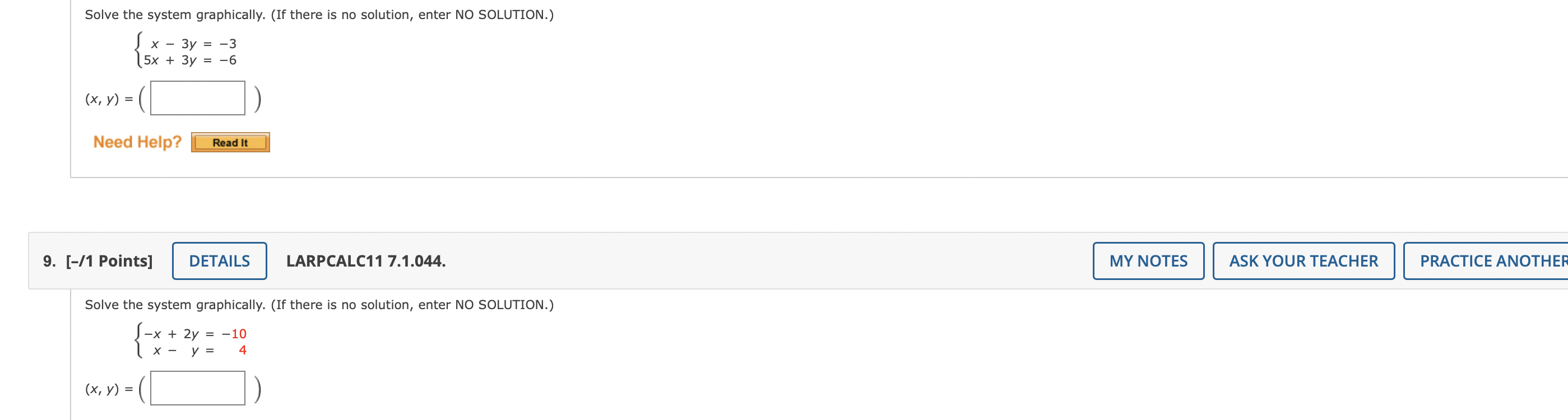 Solved Solve the system graphically. (If there is no | Chegg.com