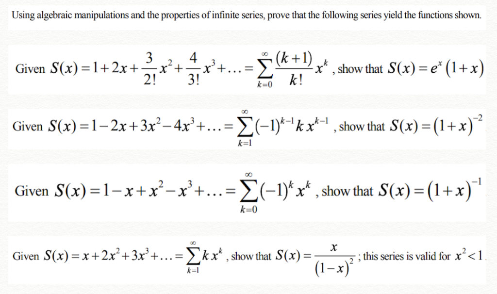 Solved Using algebraic manipulations and the properties of | Chegg.com
