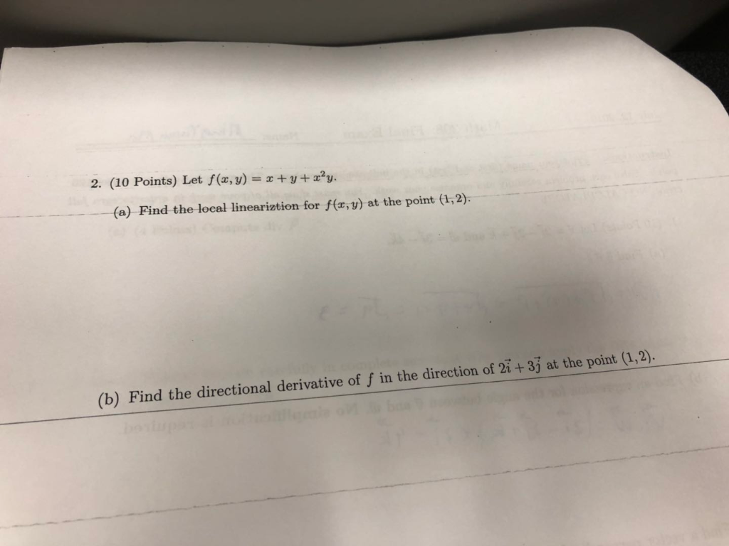 Solved 2 10 Points Let F x Y X Y X2y a Find Chegg