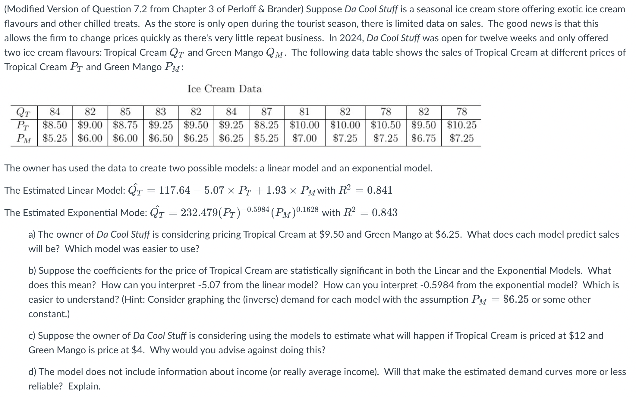 (Modified ﻿Version of ﻿Question 7.2 ﻿from Chapter | Chegg.com