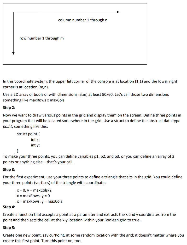 Solved column number 1 through n row number 1 through m In | Chegg.com