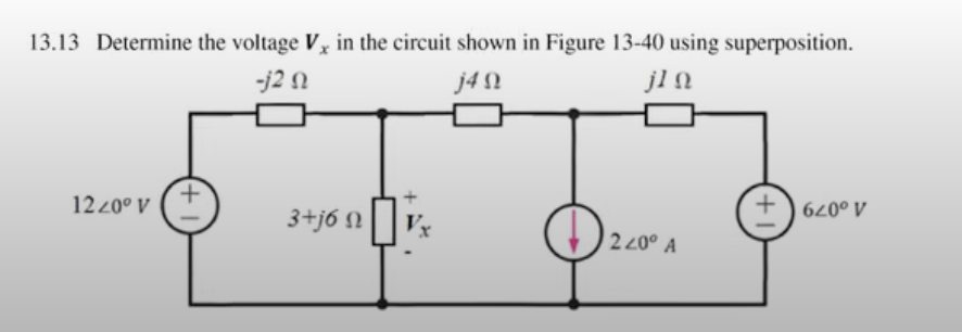 Solved 13.13 ﻿Determine the voltage Vx ﻿in the circuit shown | Chegg.com