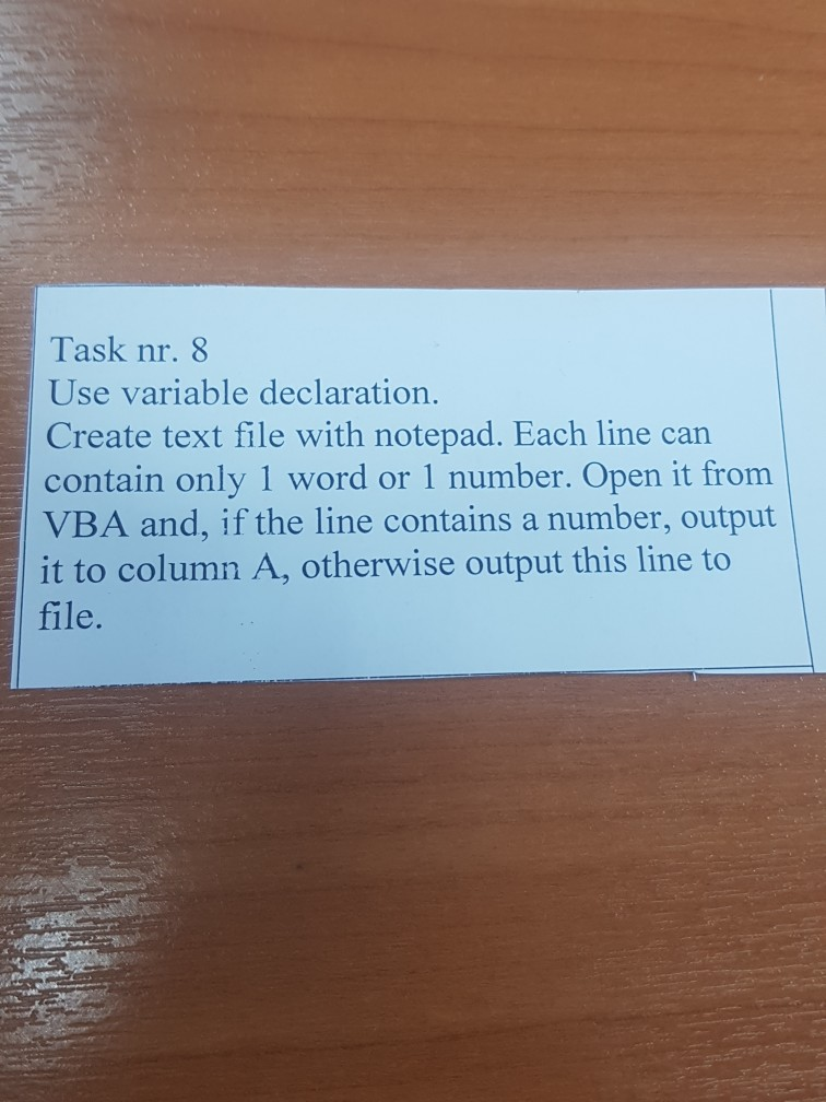 Solved Task Nr 8 Use Variable Declaration Create Text File 0670