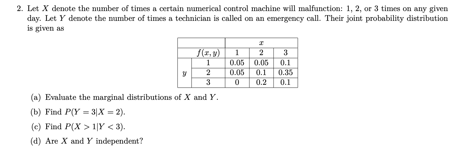 Solved 2. Let X denote the number of times a certain | Chegg.com