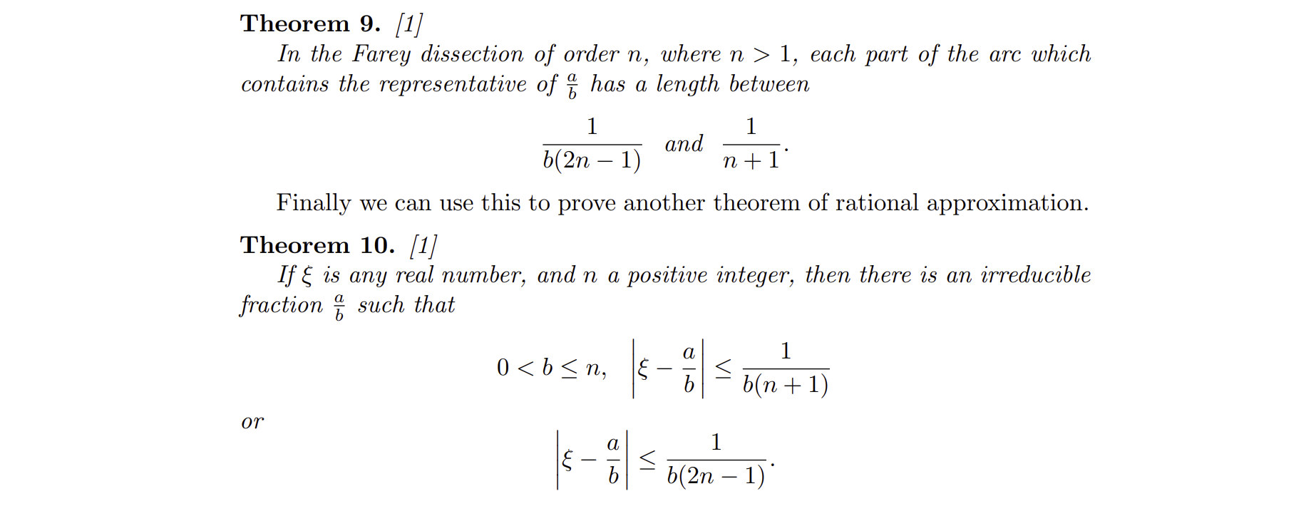 Solved Theorem 9. [1] In the Farey dissection of order n, | Chegg.com
