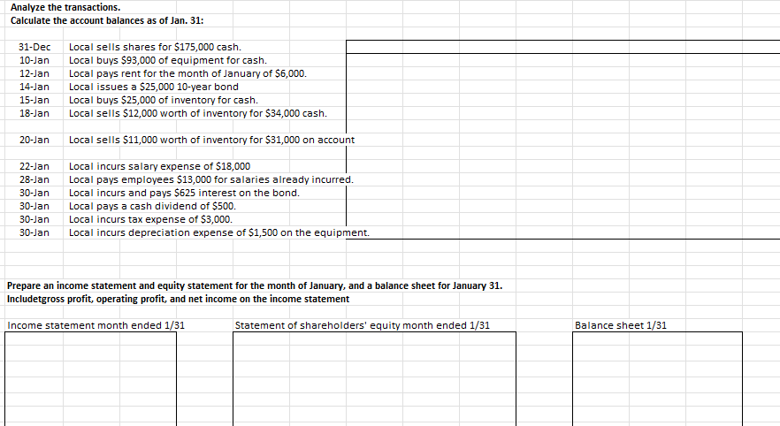Solved Analyze the transactions. Calculate the account | Chegg.com