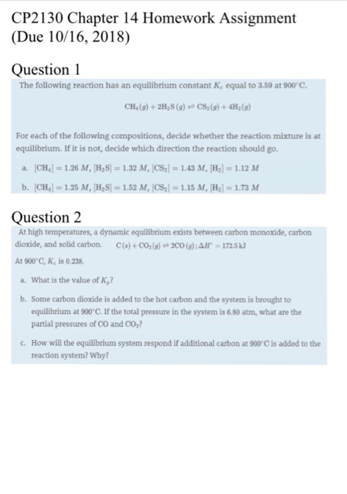 Solved CP2130 Chapter 14 Homework Assignment (Due 10/16, | Chegg.com